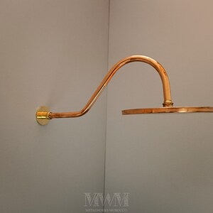 Curved Copper Wall Mounted Shower Arm With Rain Shower Head - Etsy