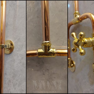 Rustic Copper and Brass Exposed Shower System for Outdoor or Indoor - Etsy