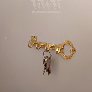 Unlacquered Brass Key Holder for Wall – Entryway Handmade Key Rack - Etsy