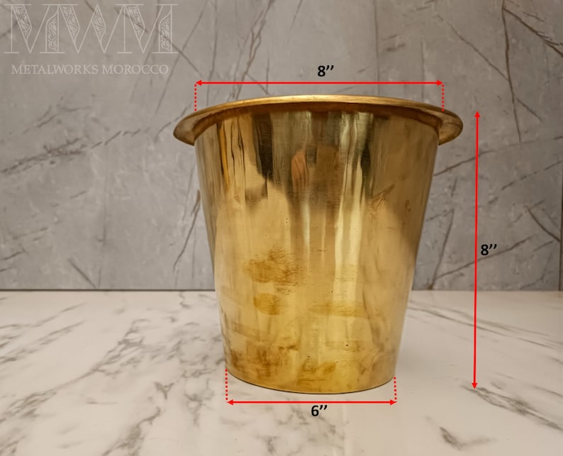 Traditional Unlacquered Brass Trash Can - Waste Basket - Etsy