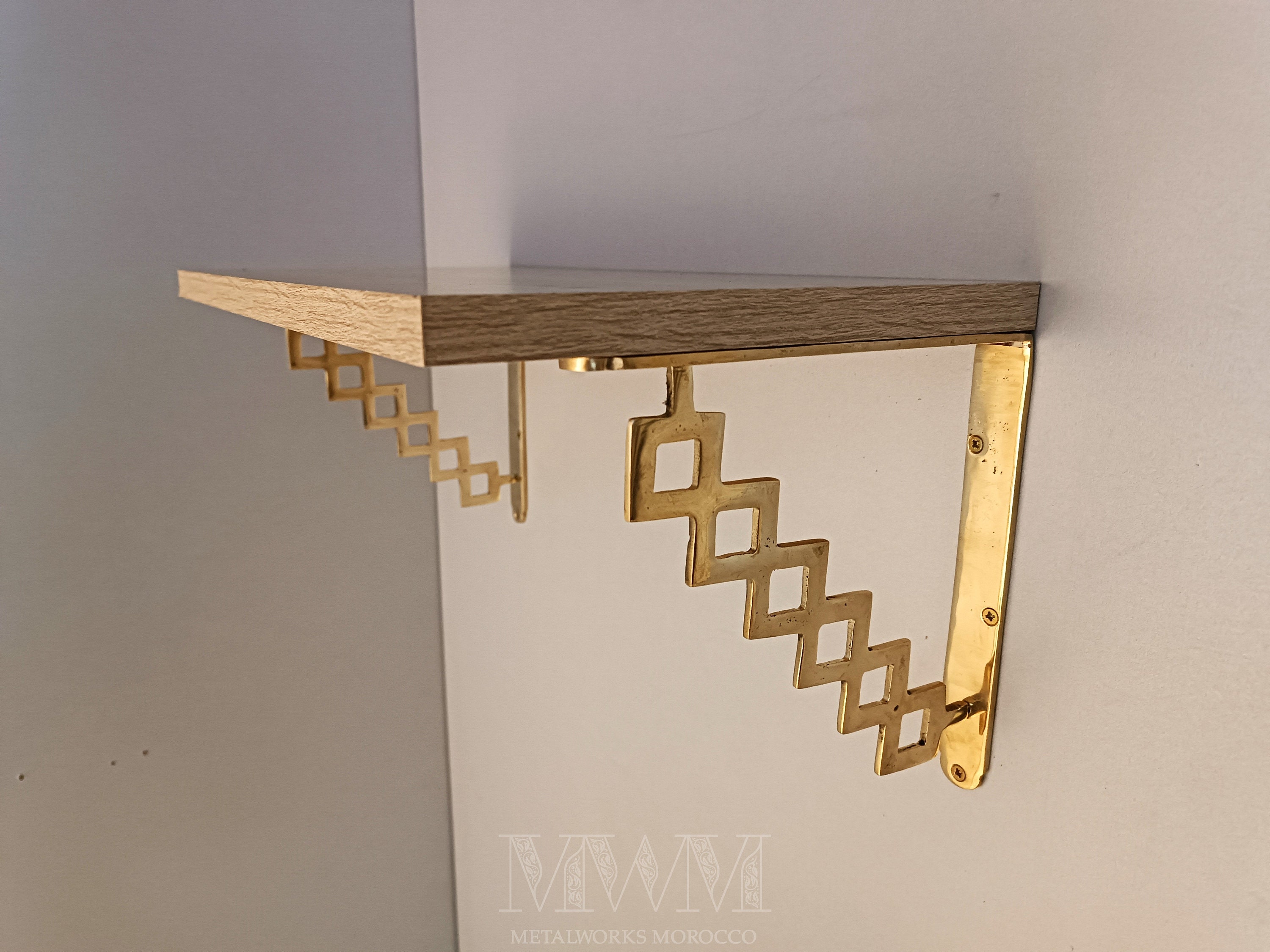 Set of 2 Handmade Brass Shelf Brackets - Shelf Holders - Etsy