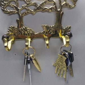 Brass Key Holder for Wall, Decorative Key Hanger, Entryway Hanger, Tree ...