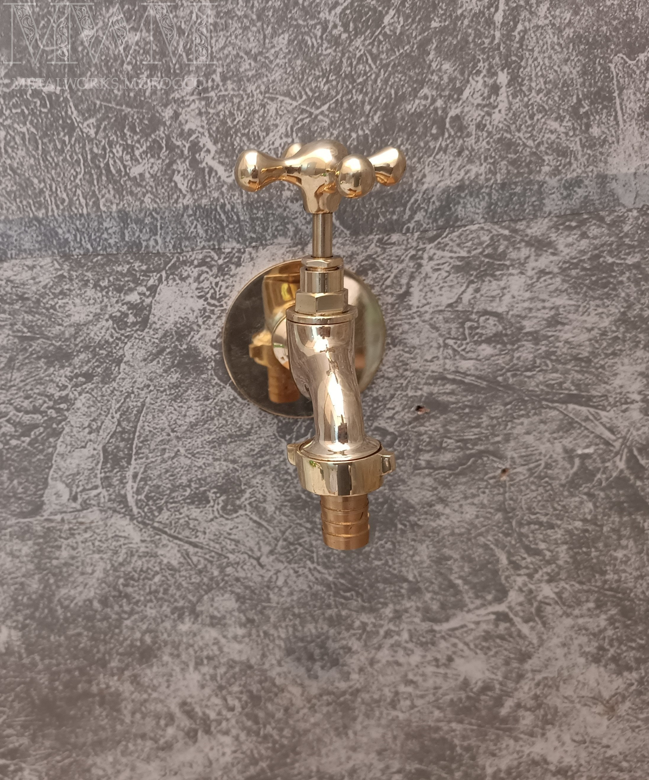 Unlacquered Brass Rustic Bib Hose for Outdoor or Indoor - Water Spigot ...