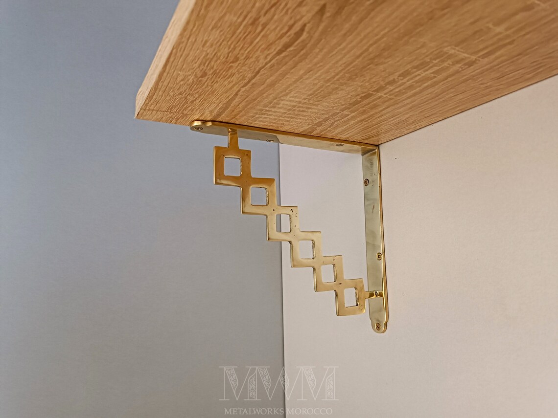 Set of 2 Handmade Brass Shelf Brackets - Shelf Holders - Etsy