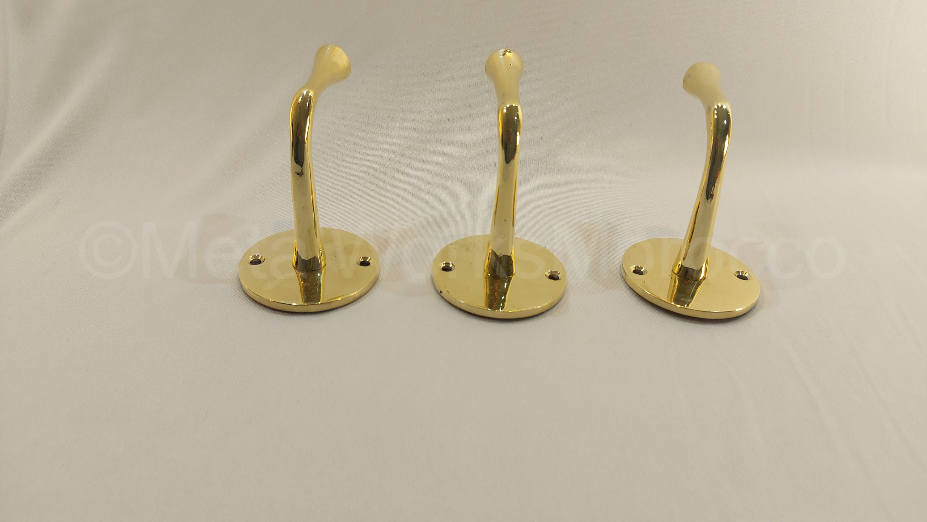 Set of Unlacquered Brass Wall Hooks Handmade Brass Towel - Etsy