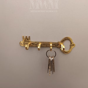 Unlacquered Brass Key Holder for Wall – Entryway Handmade Key Rack - Etsy