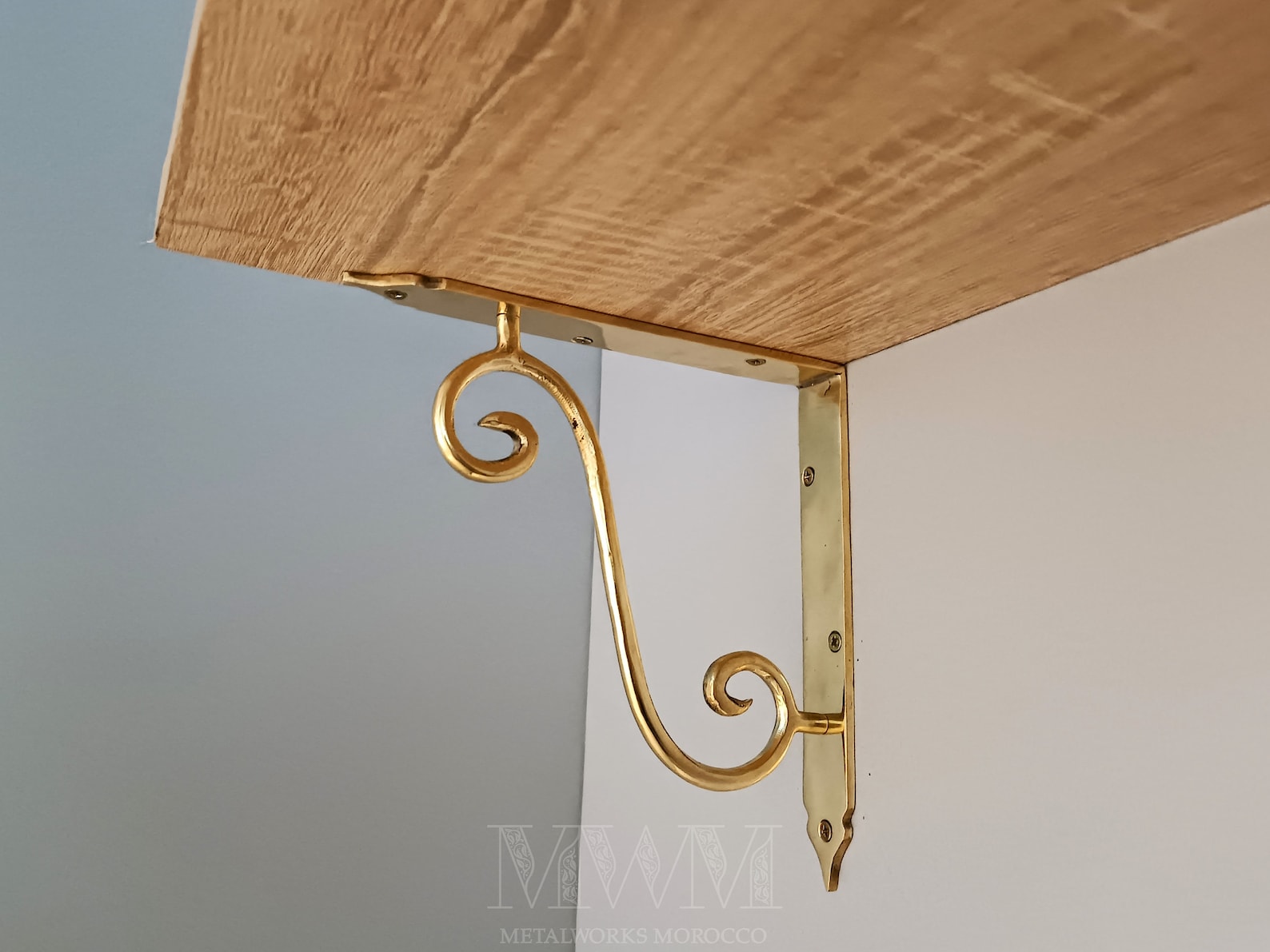 Set of 2 Unlacquered Brass Shelf Brackets Traditional Handmade - Etsy