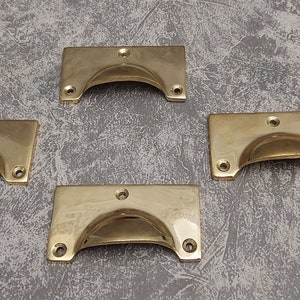 Set of Unique Brass Drawer Cup Pulls - Handmade Cabinet Pulls for ...