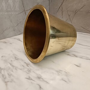 Traditional Unlacquered Brass Trash Can - Waste Basket - Etsy