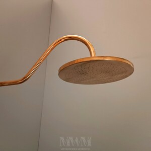 Curved Copper Wall Mounted Shower Arm With Rain Shower Head - Etsy