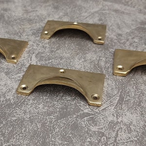 Set of Unique Brass Drawer Cup Pulls - Handmade Cabinet Pulls for ...