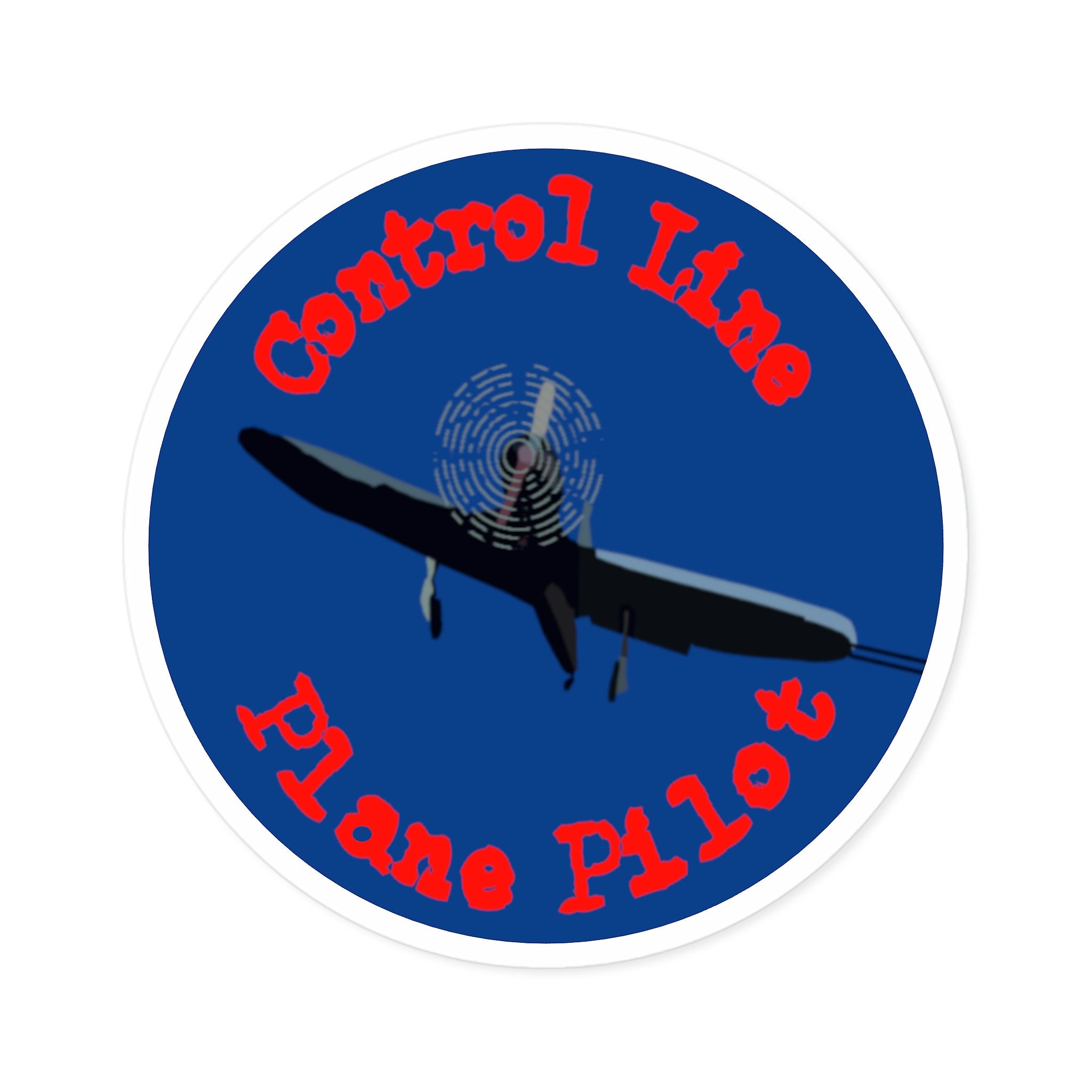 Control Line Model Airplane Pilot Round Indoor and Outdoor Sticker ...