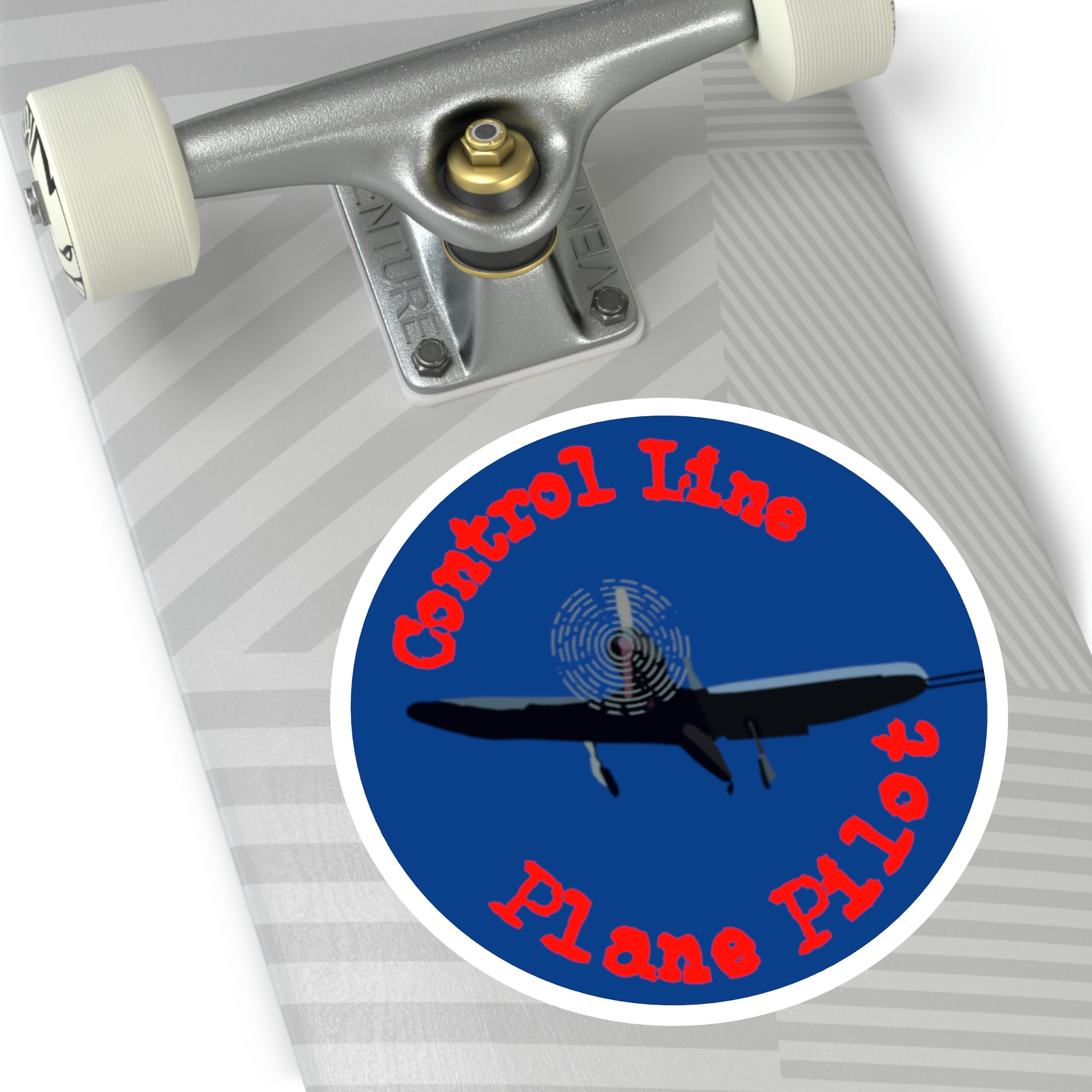 Control Line Model Airplane Pilot Round Indoor and Outdoor Sticker ...