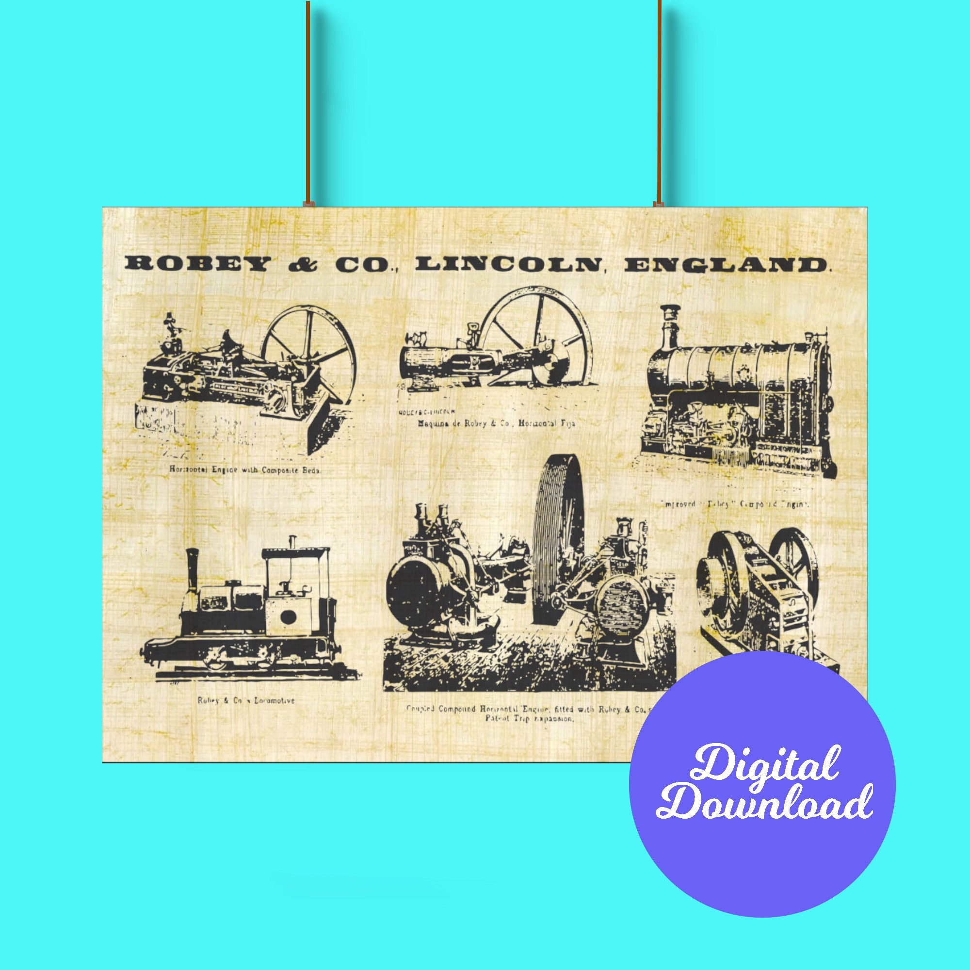 Poster of a Vintage Advertisement From the 19th Century for 6 Steam ...
