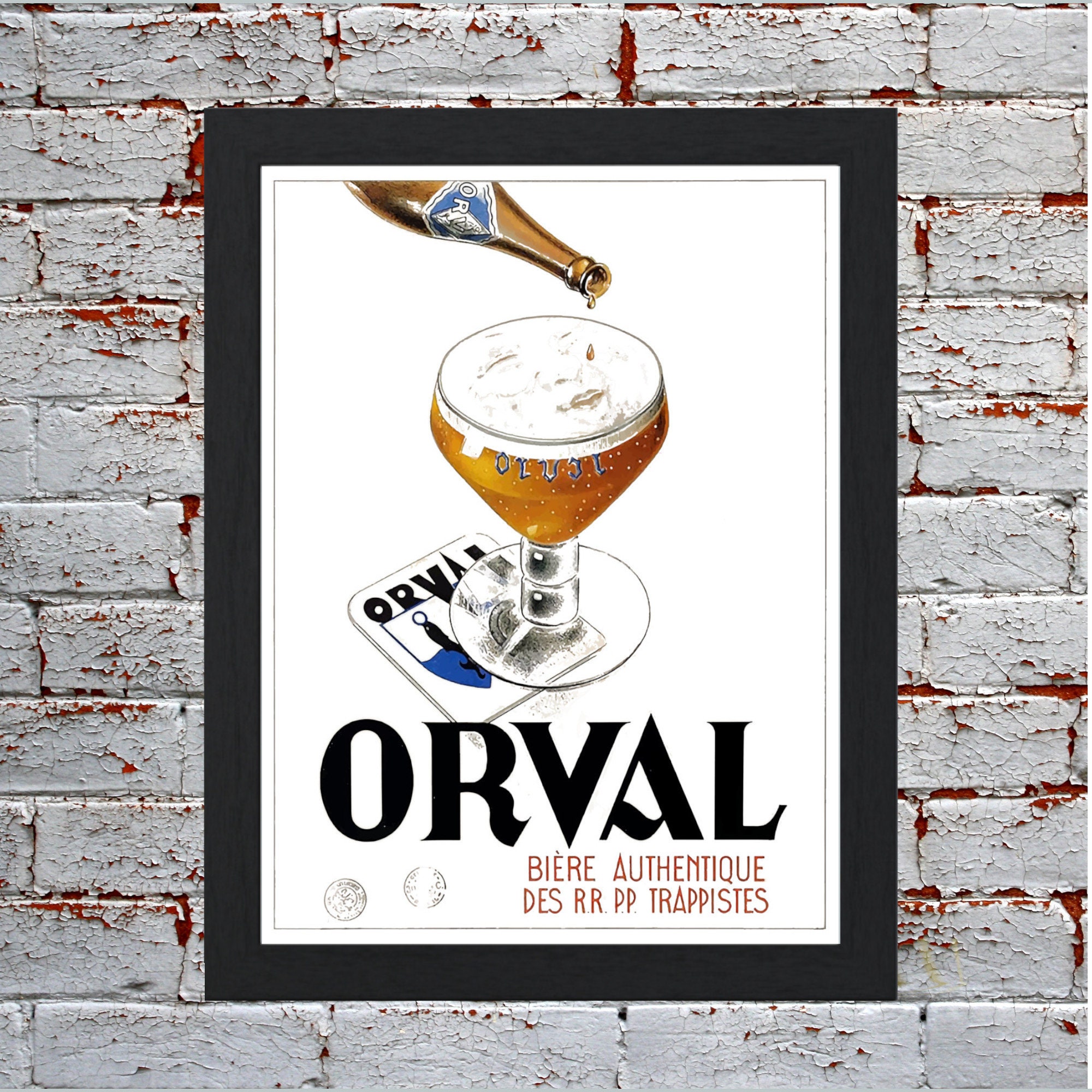 Reproduction of a Mid Century Vintage Beer Publicity Panel for the Orval Brewery - Etsy