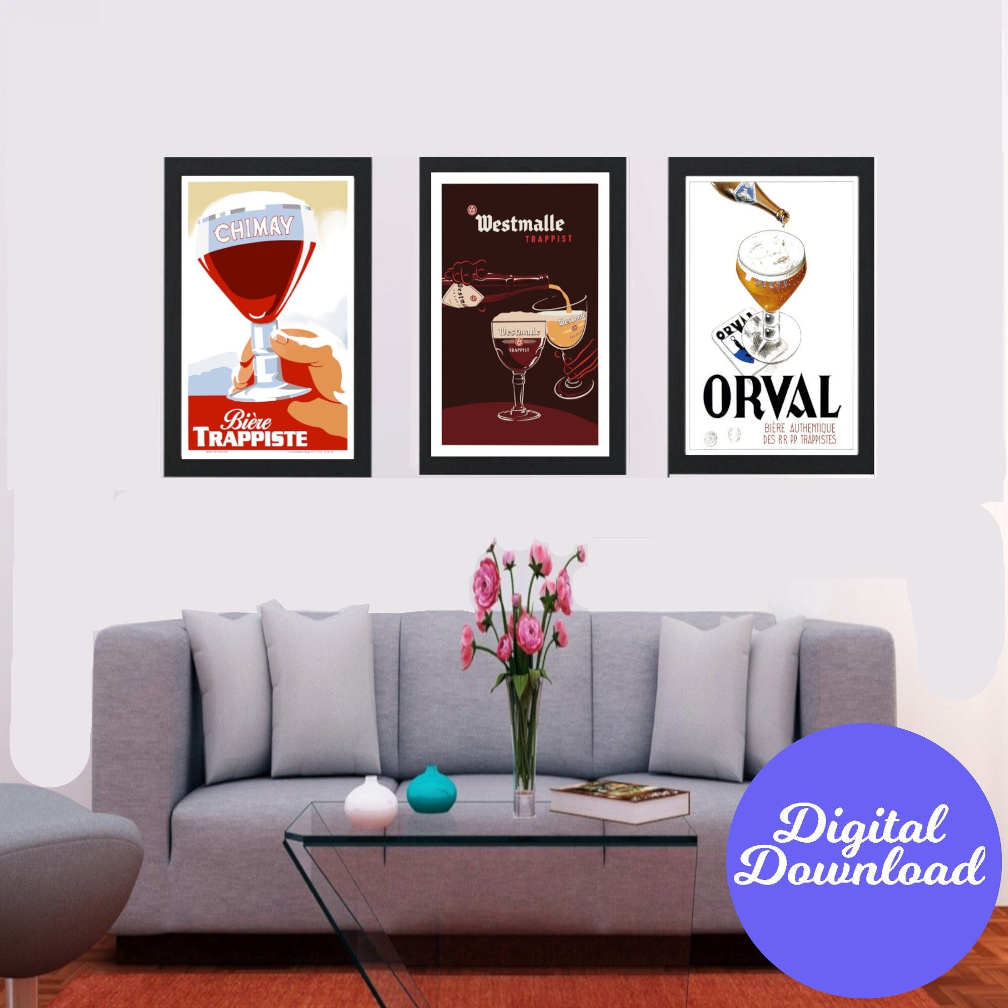 Rreproduction of Three Mid Century Vintage Beer Publicity Panels for ...