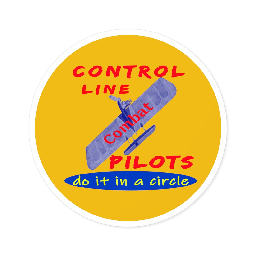 Control Line Combat Pilot Indoor/outdoor Sticker With Text control Line ...