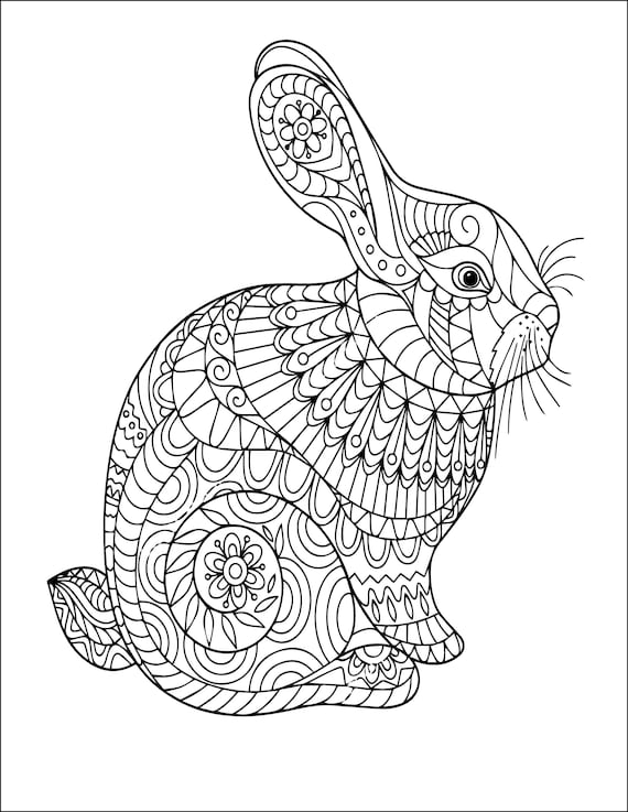 Rabbit Mandala Coloring Pages Easter Bunny Mandalas | Mandala Coloring