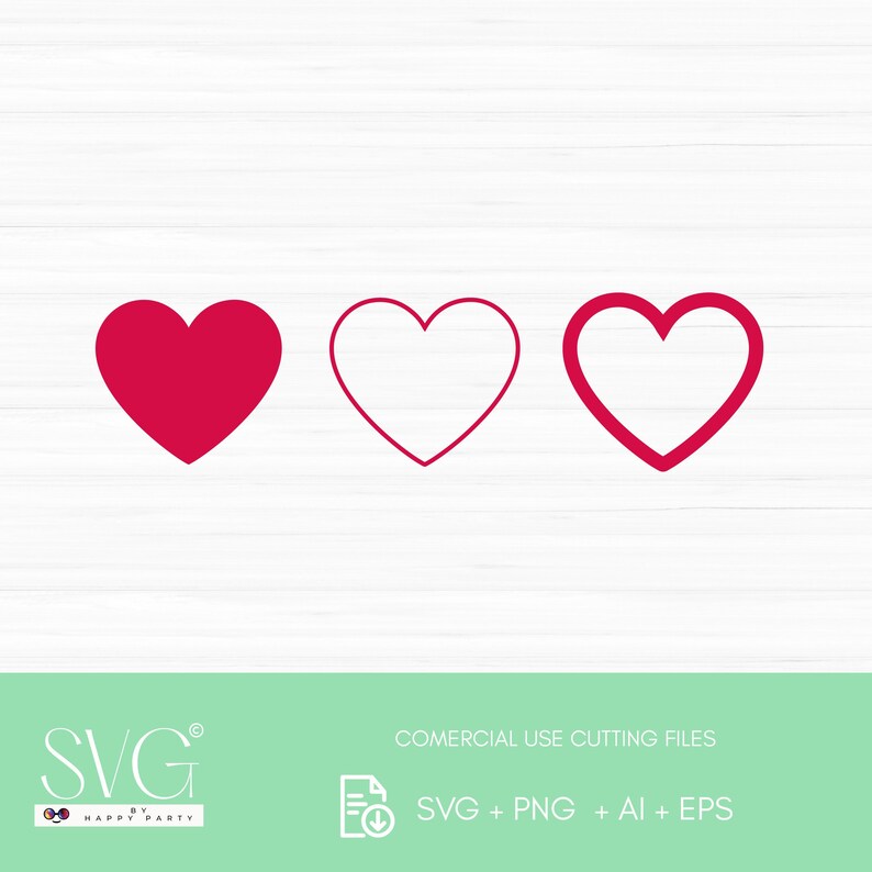 Heart Svg Bundle | Heart Outline Svg | Heart Svg | Heart Outline ...