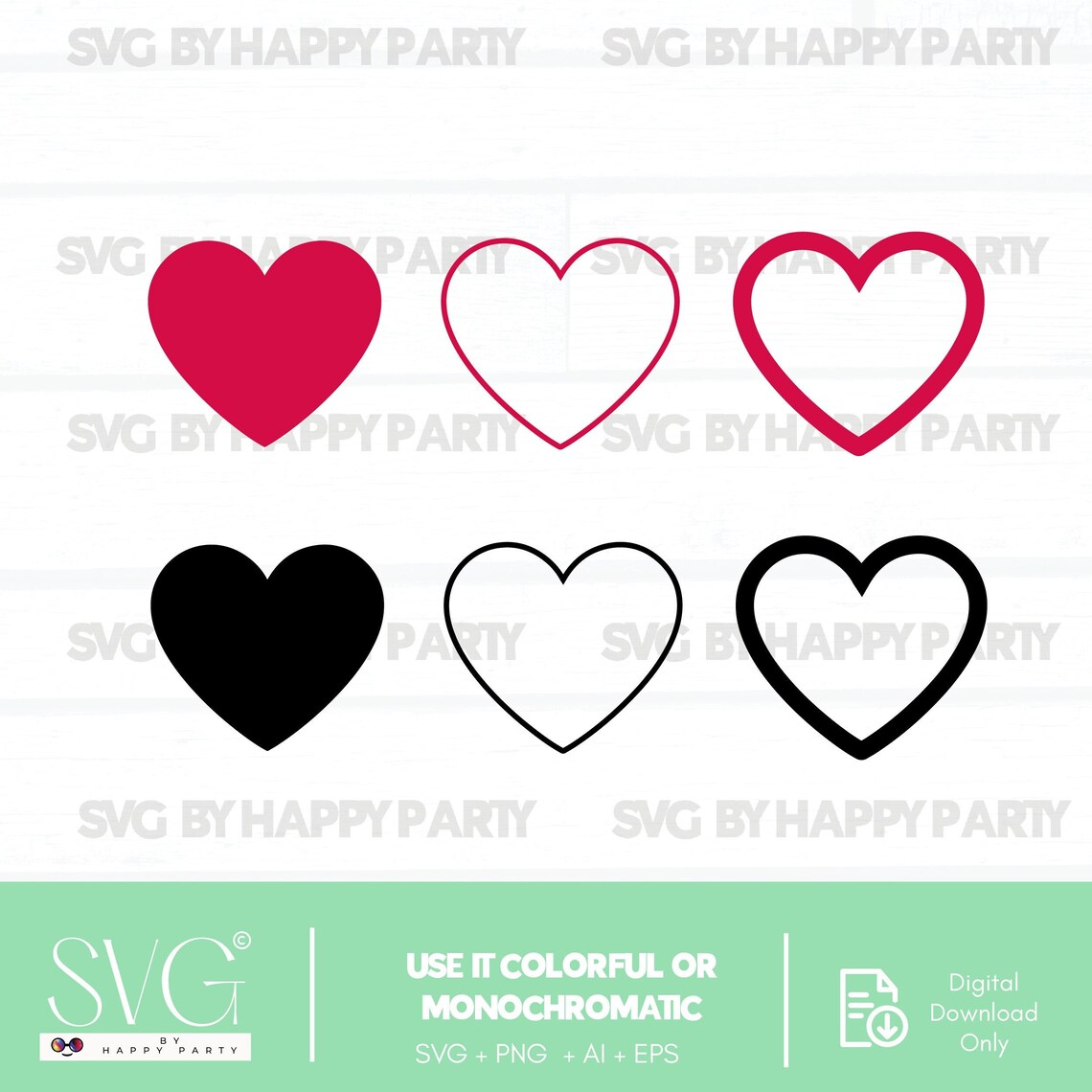 Heart Svg Bundle | Heart Outline Svg | Heart Svg | Heart Outline ...