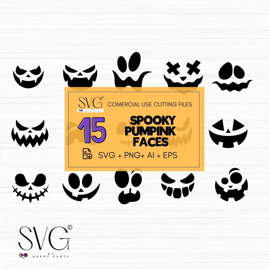 Spooky Pumpkin Face Svg | Spooky Halloween Pumpkins Faces | Pumpkin ...