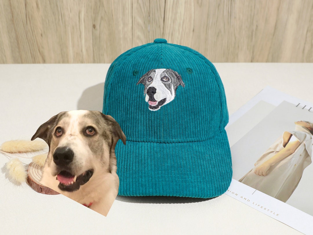 Put Your Pet on a Baseball Cap, Custom Embroidered Dog Portrait Cap ...