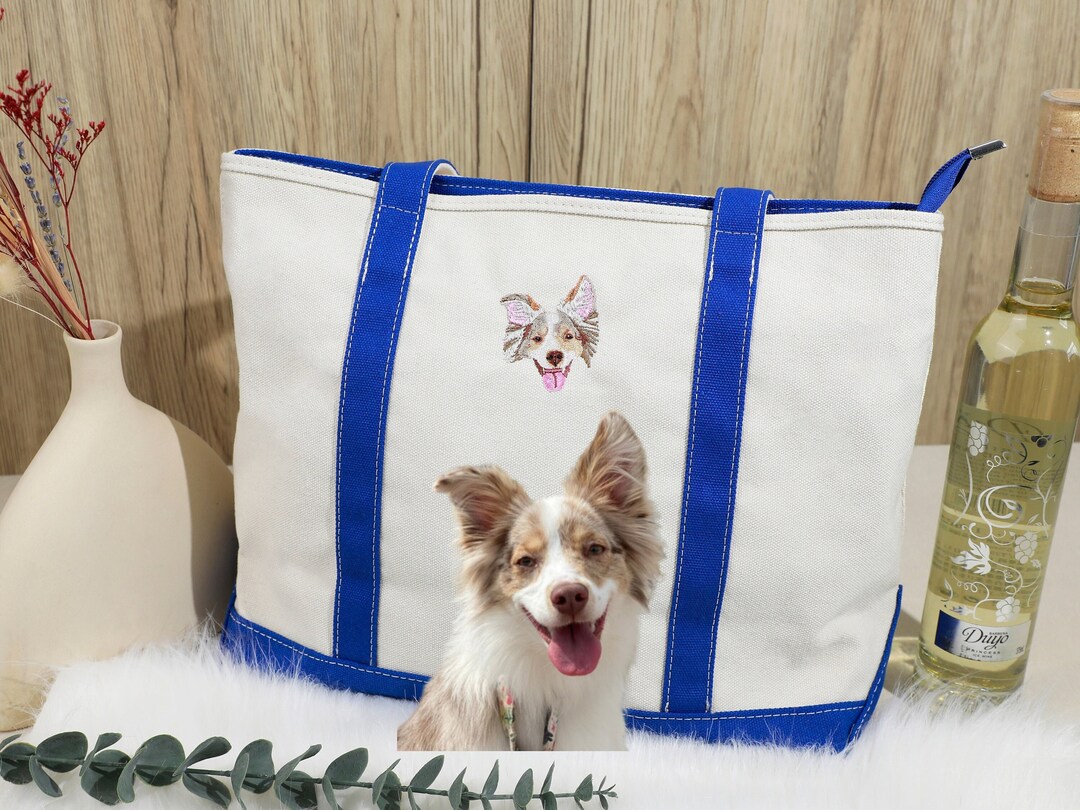 Design Your Dog Tote, Custom Embroidered Pet Face Tote Bag, Custom Cat ...