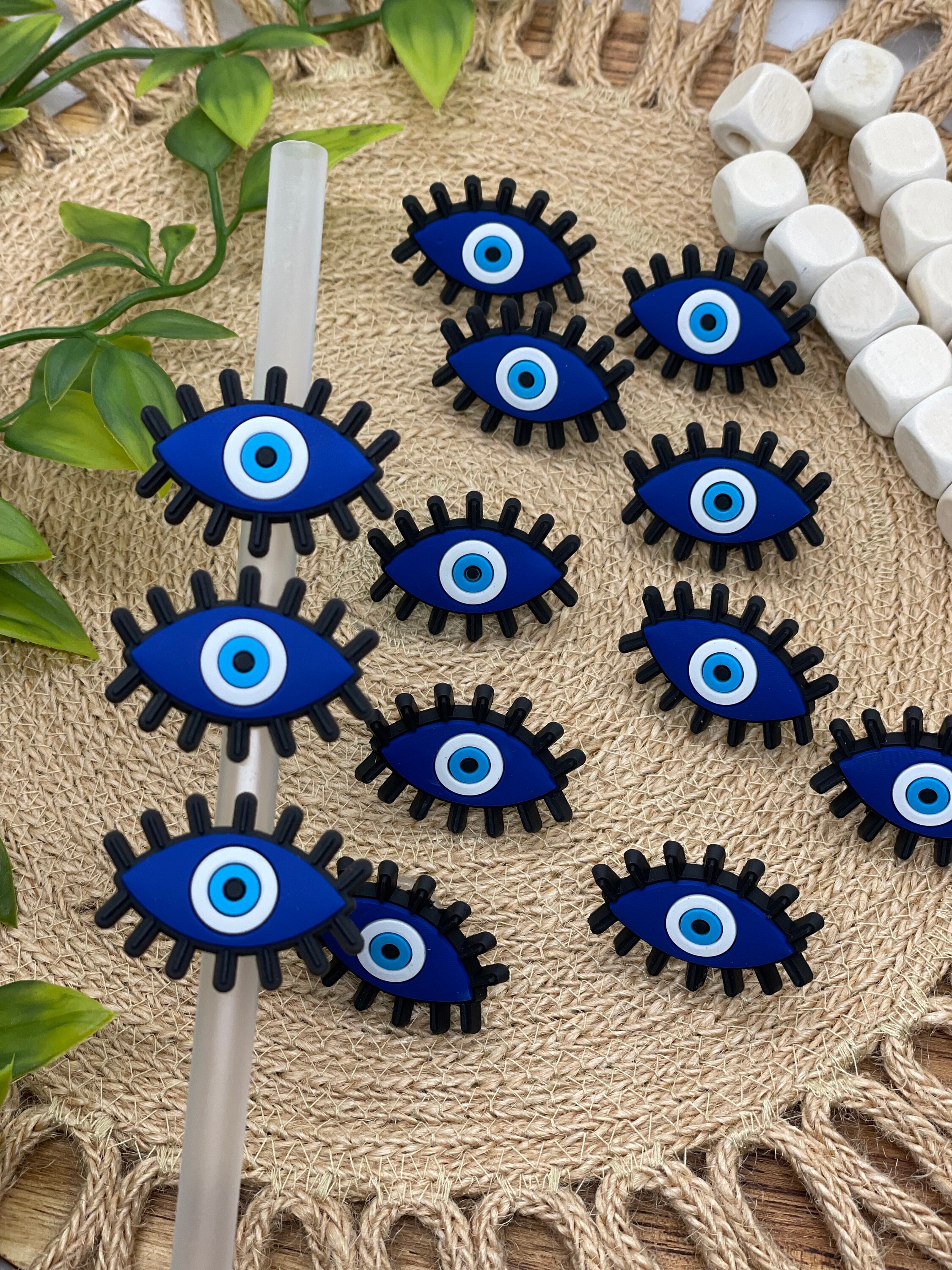 Straw Toppers Evil Eye Straw Topper Straw Toppers - Etsy