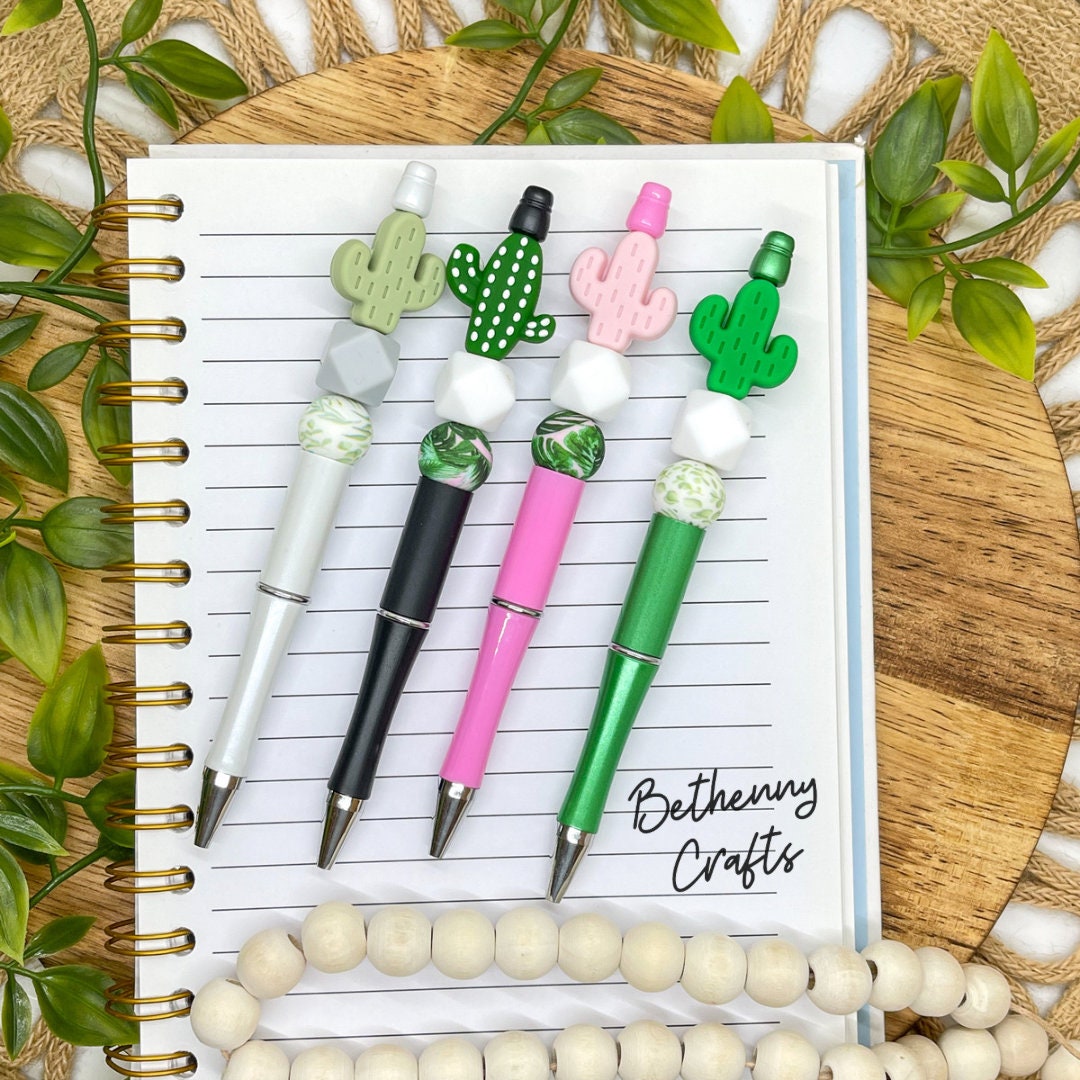 Cactus Beaded Pens | Silicone Beaded Pen | Cactus Pen| Cactus Gift ...