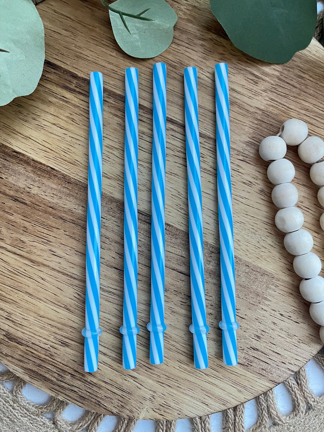 Blue Stripe Straw Straw Plastic Straws Swirly Straws Party Straws