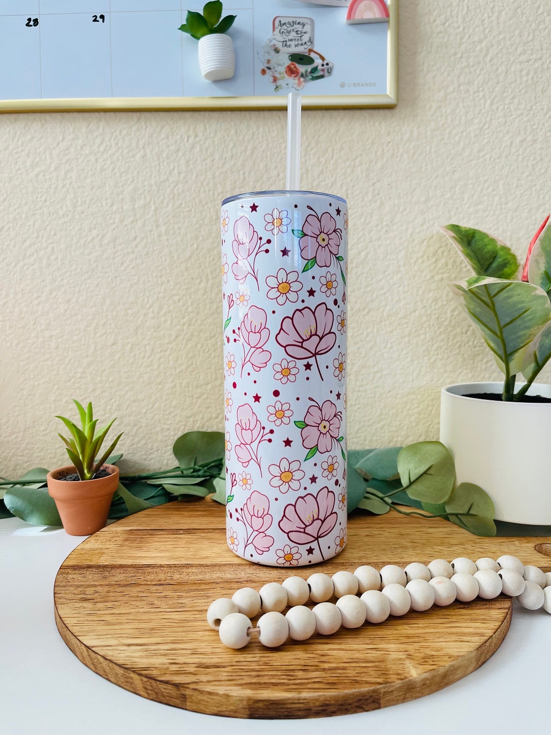 Spring Flower Tumbler, Skinny Tumblers, Tumblers, Spring Tumbler ...