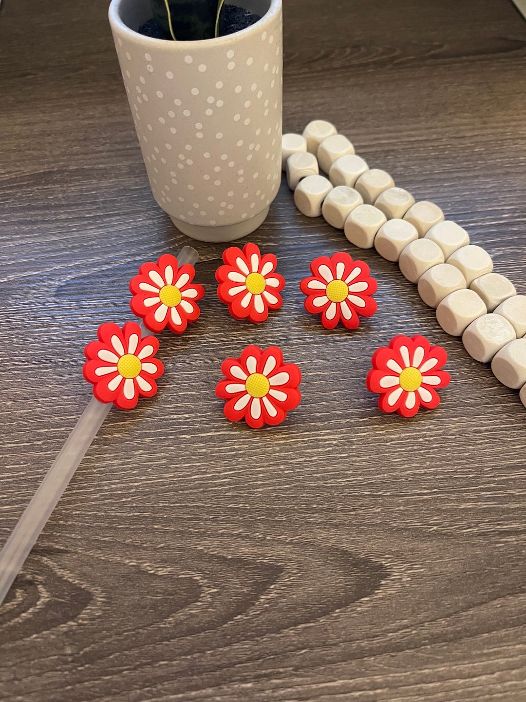 Flower Straw Topper | Toppers | Straw Toppers | Straw Charms | Flower ...