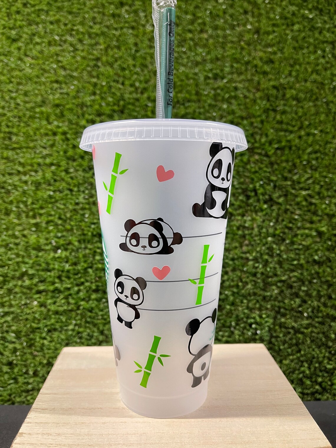Panda Bear Cold Cup Reusable Venti Cup Panda Gift Idea - Etsy