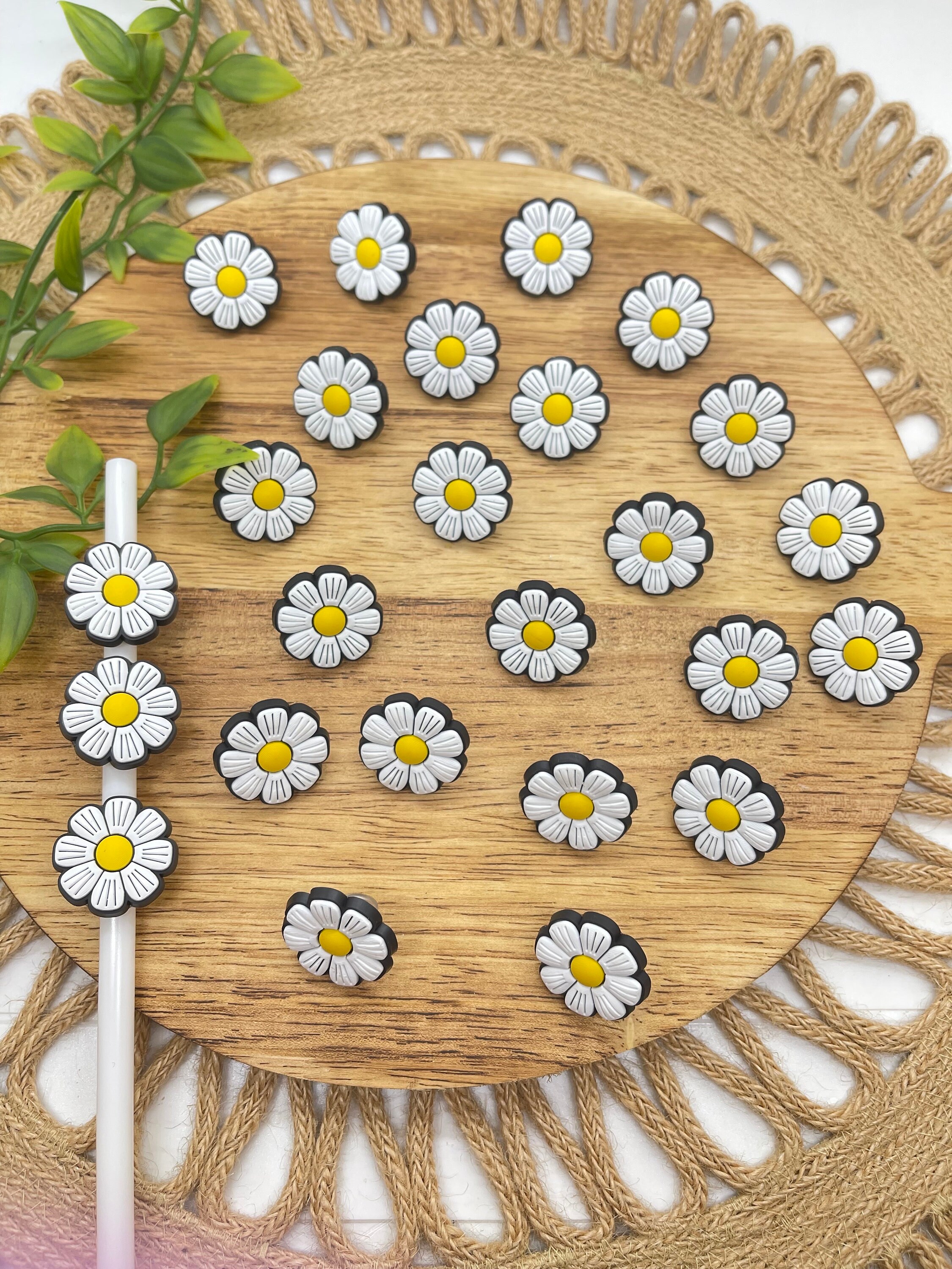 Flower Straw Topper Flower Straw Charms Straw Toppers - Etsy