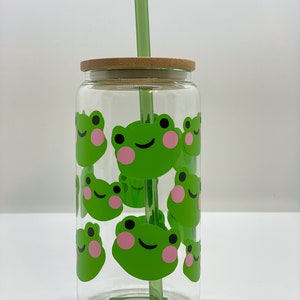 Froggy Can Glass Cup Frog Can Glass 16 Oz Can Glass Cup Frog Can Glass ...