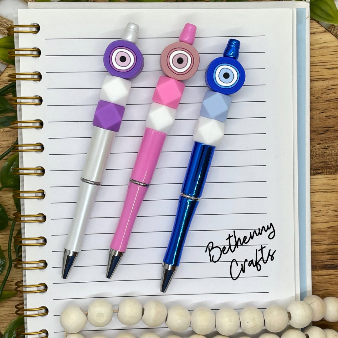 Evil Eye Beaded Pens | Bead Pen | Evil Eye Pen | Silicone Beaded Pens ...
