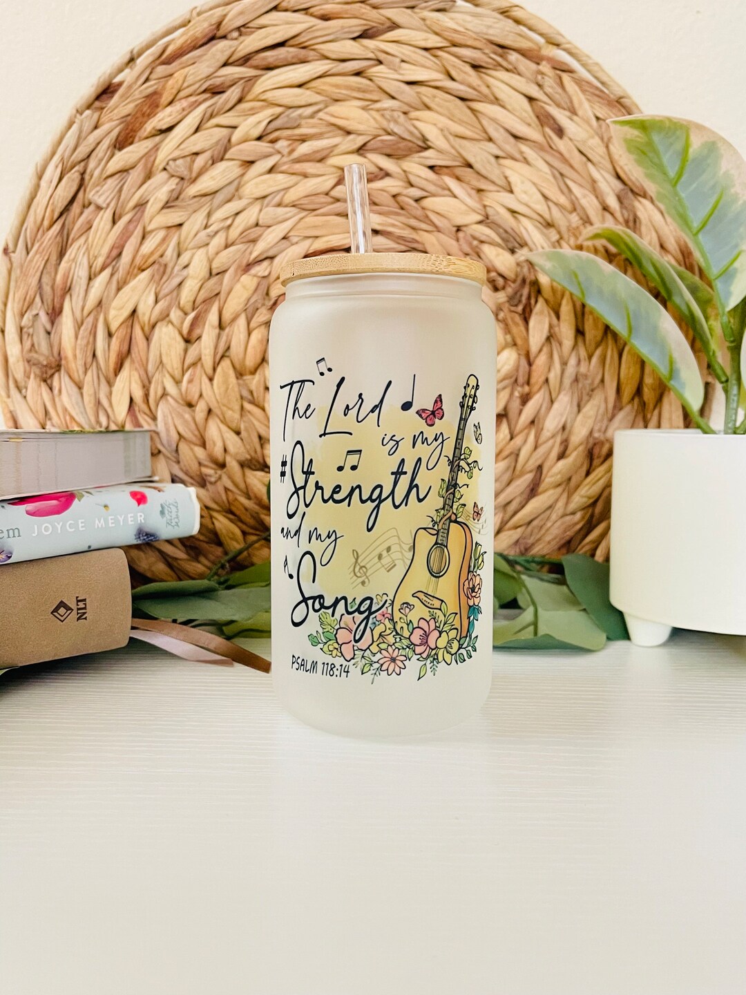 Religious Glass Can, the Lord is My Strength, Religious Cup, Religious ...