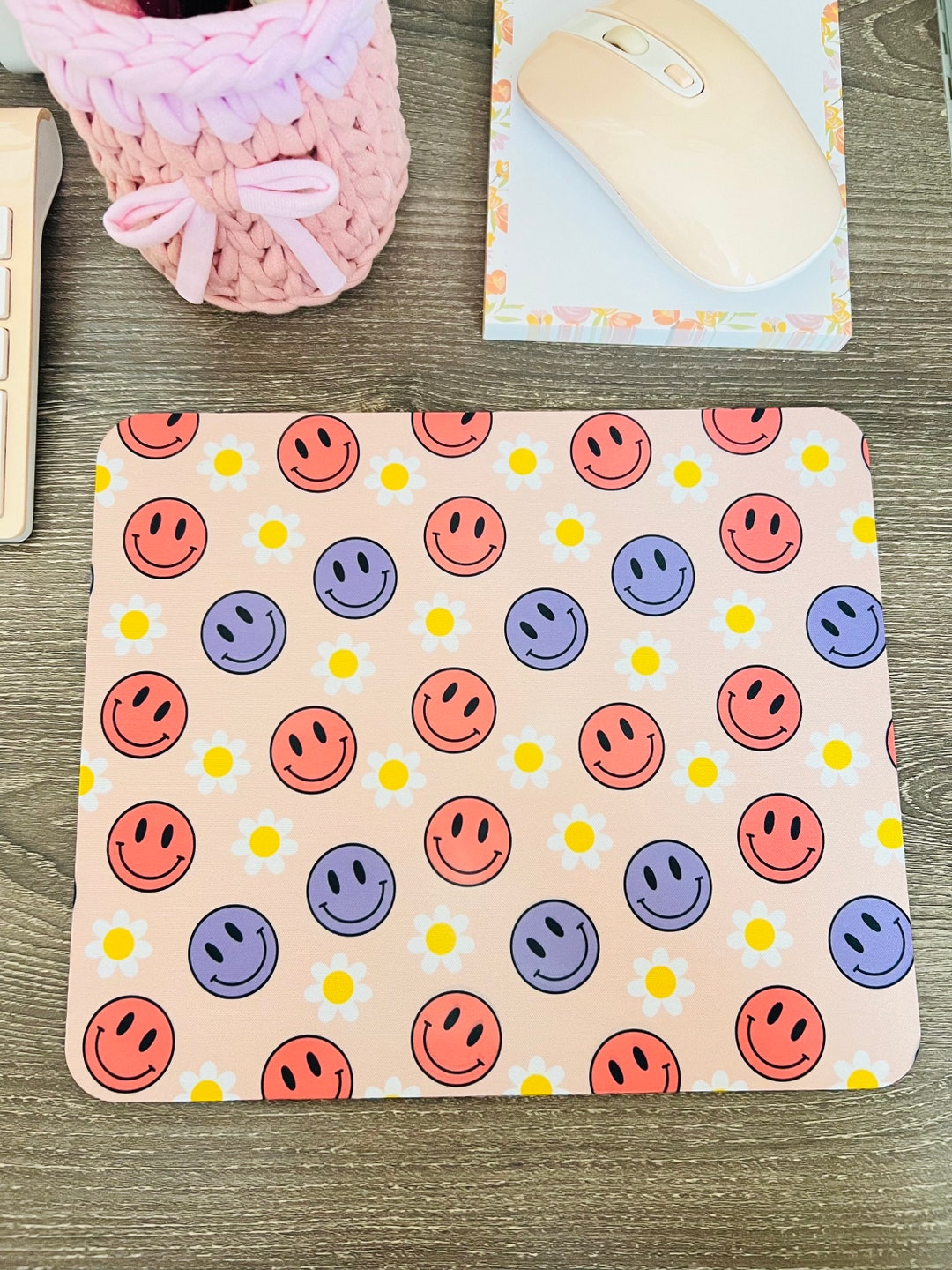 Retro Mouse Pad, Happy Face Mouse Pad, Mouse Pad, Mouse Pads, Desk ...