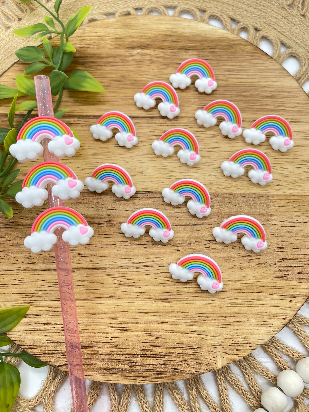 New Straw Toppers | Rainbow Straw Topper | Straw Charm Straw ...