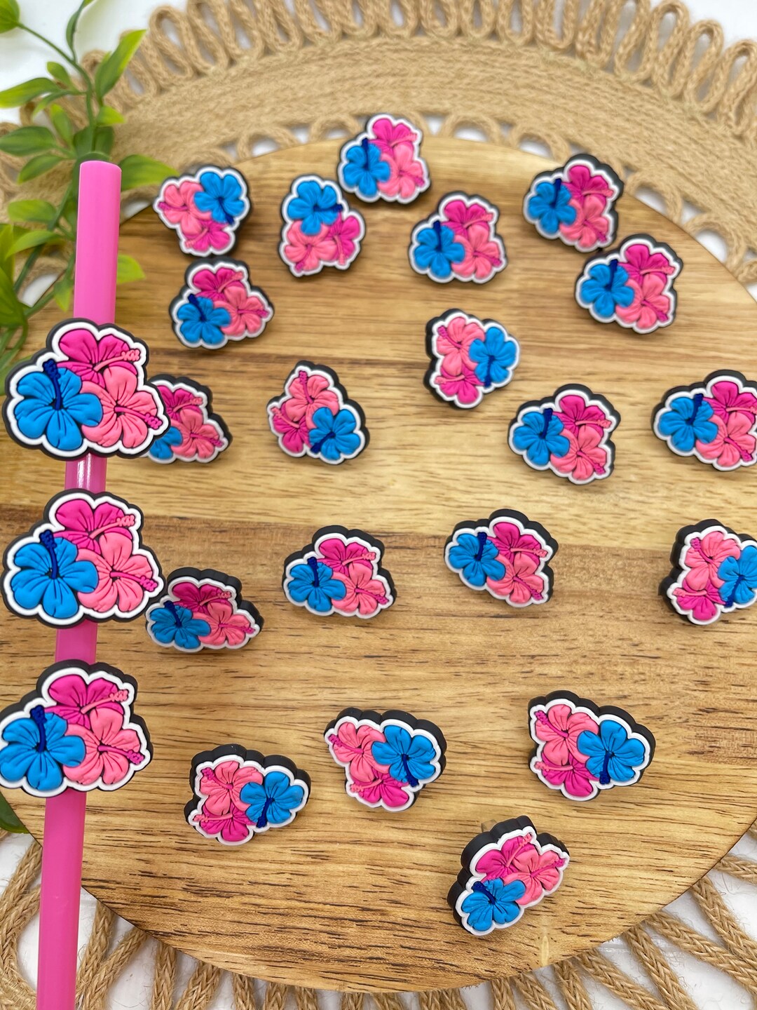 Hawaii Flower Straw Topper | Straw Toppers | Straw Charms | Straw ...