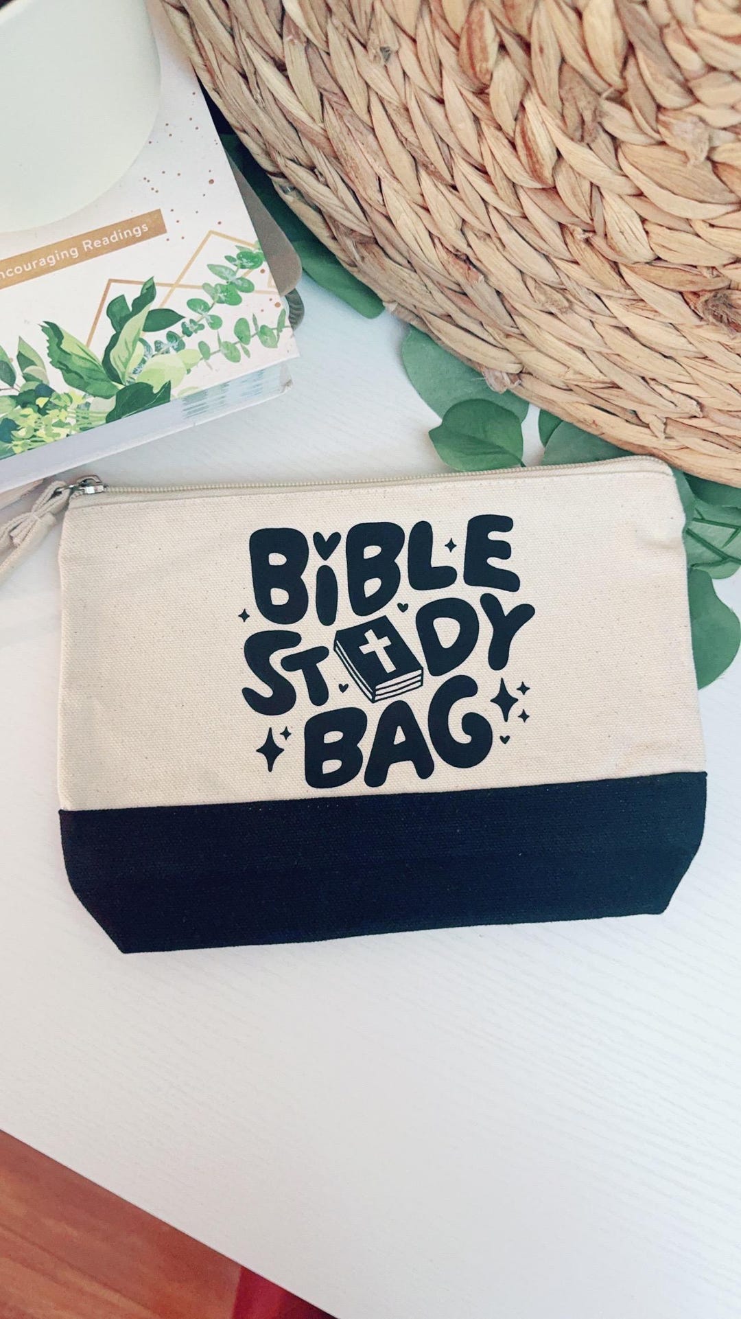 Bible Study Bag - Religious Zipper Canva Pouch - Etsy