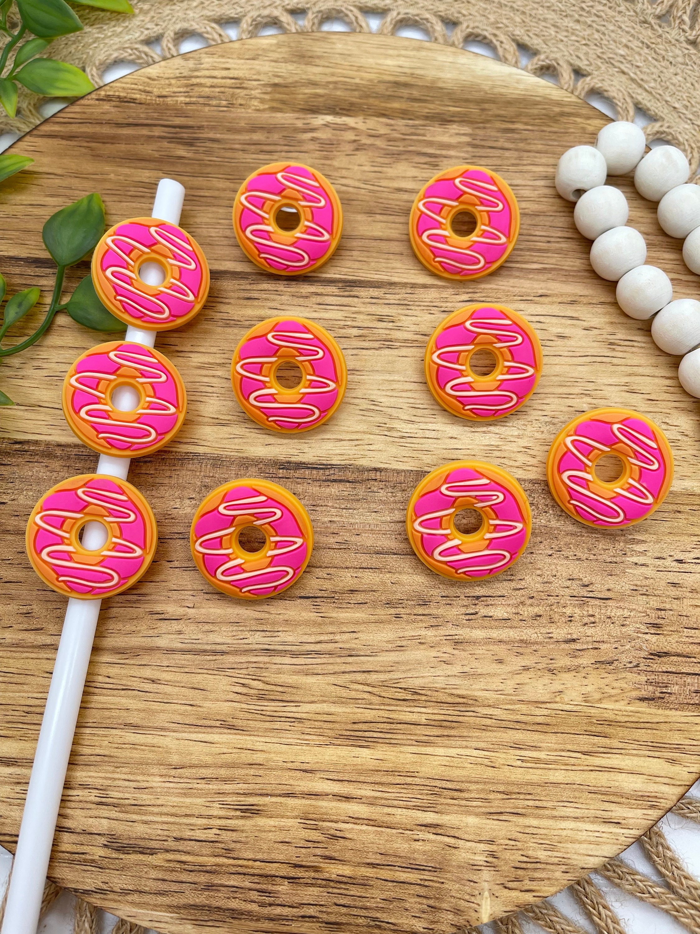 Straw Topper | Pink Donut Topper | Straw Charm | Straw Accessories ...