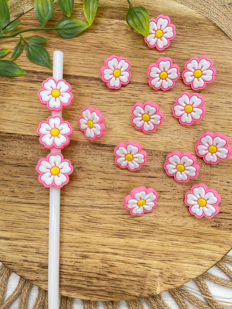 Flower Straw Toppers Straw Toppers Straw Charms Straw - Etsy