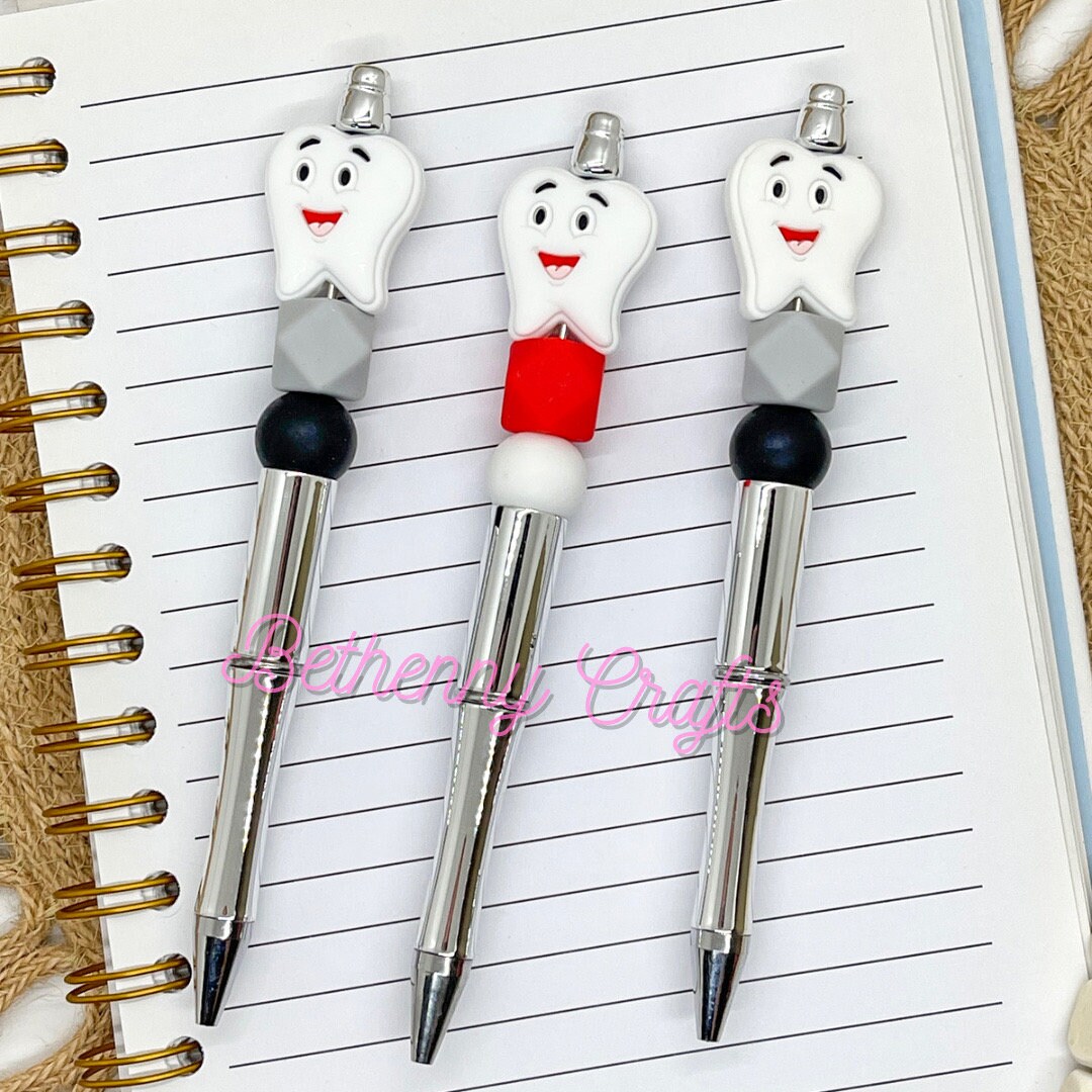Dentist Tooth Silicone Beaded Pen | Tooth Beaded Pen | Beaded Pens ...
