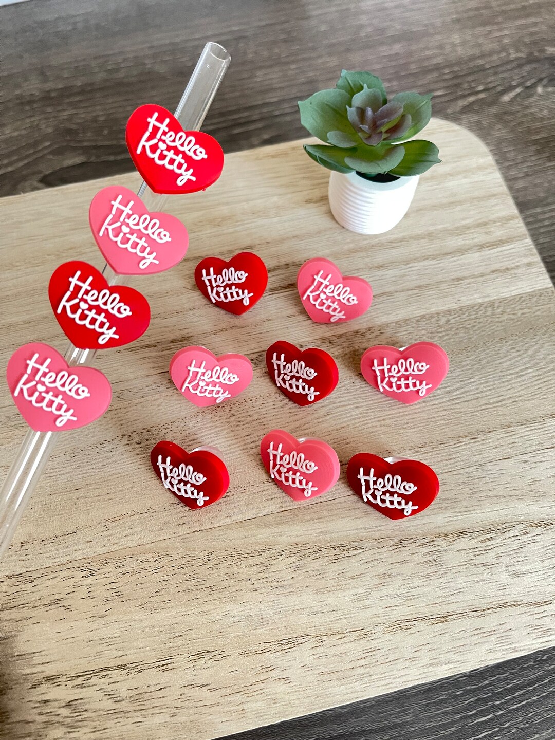 Heart Kitty Straw Topper | Straw Toppers | Straw Charms | Straw ...