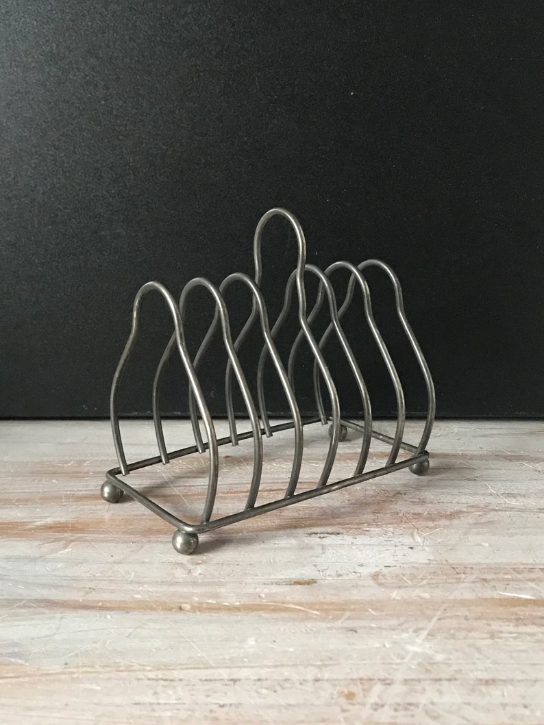 Vintage Metal Toast Rack on Ball Feet - Etsy