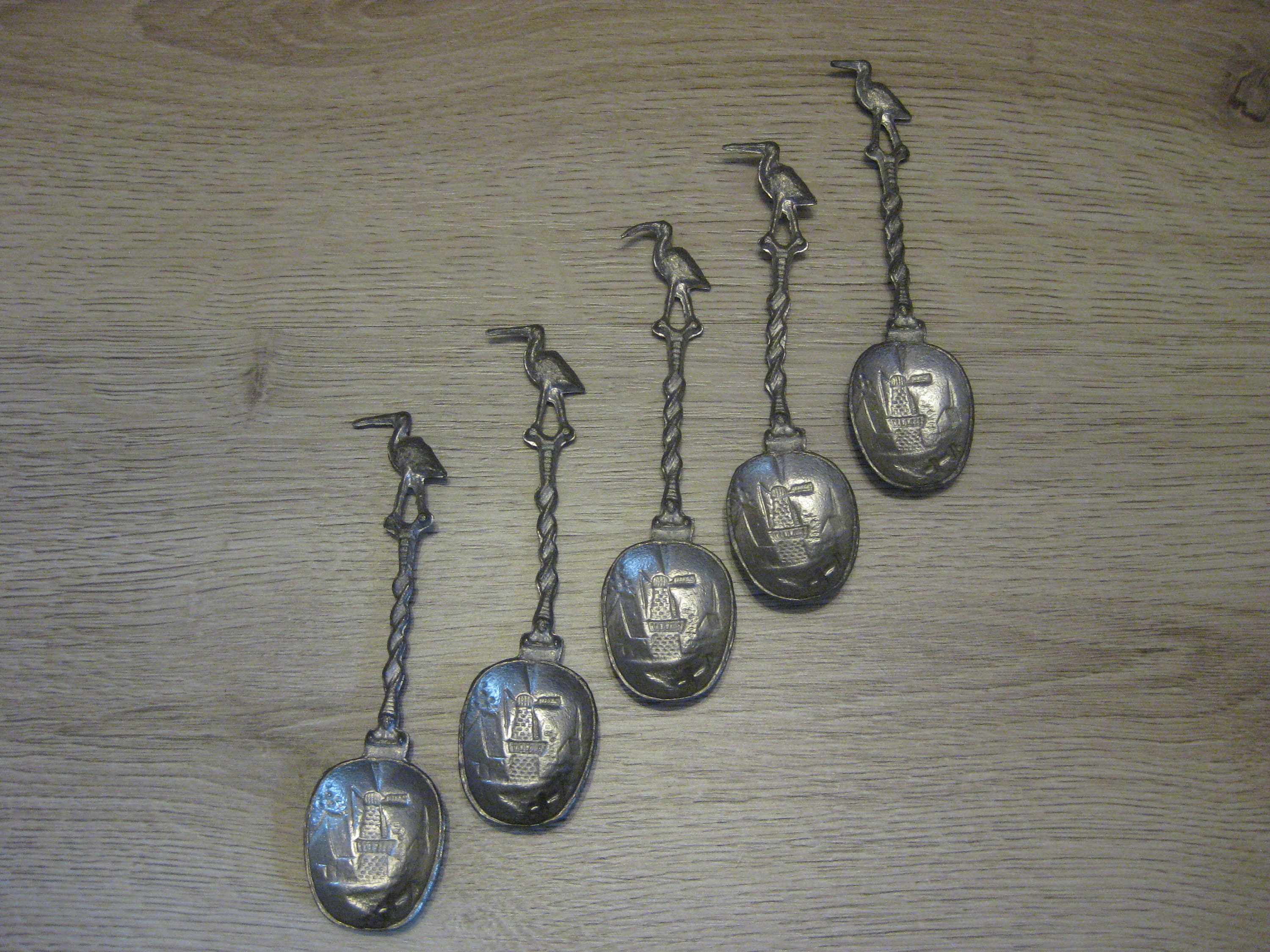 Vintage Antique Dutch Pewter Spoons With a Stork and a Windmill - Etsy UK