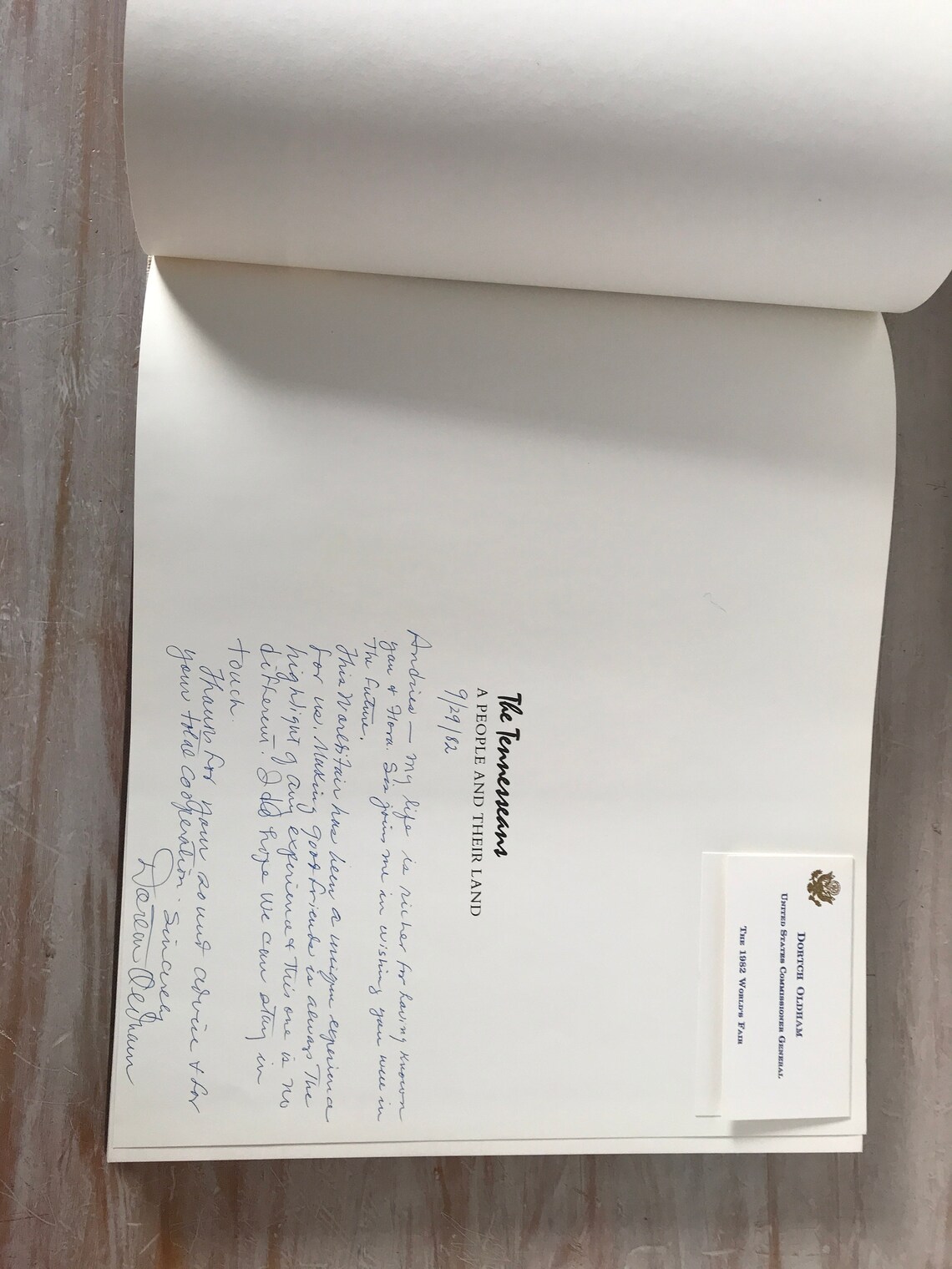 Rare Book the Tenneseans A People and Their Land , Signed Dutch Oldman ...