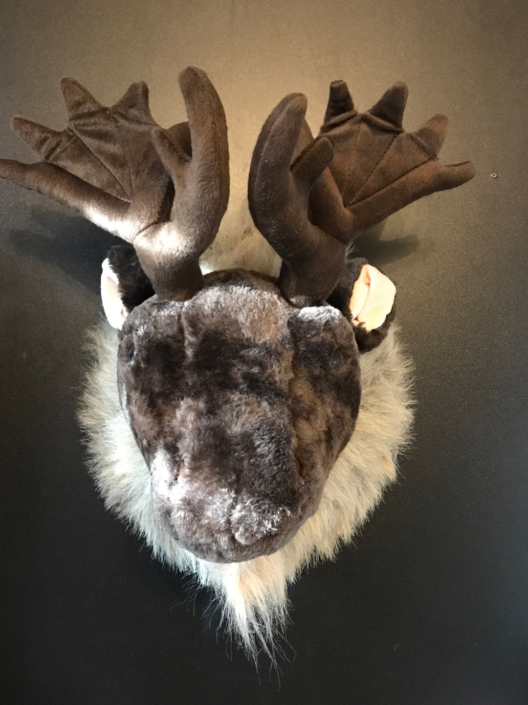 Large Reindeer Head, Christmas Decoration Reindeer Plush - Etsy