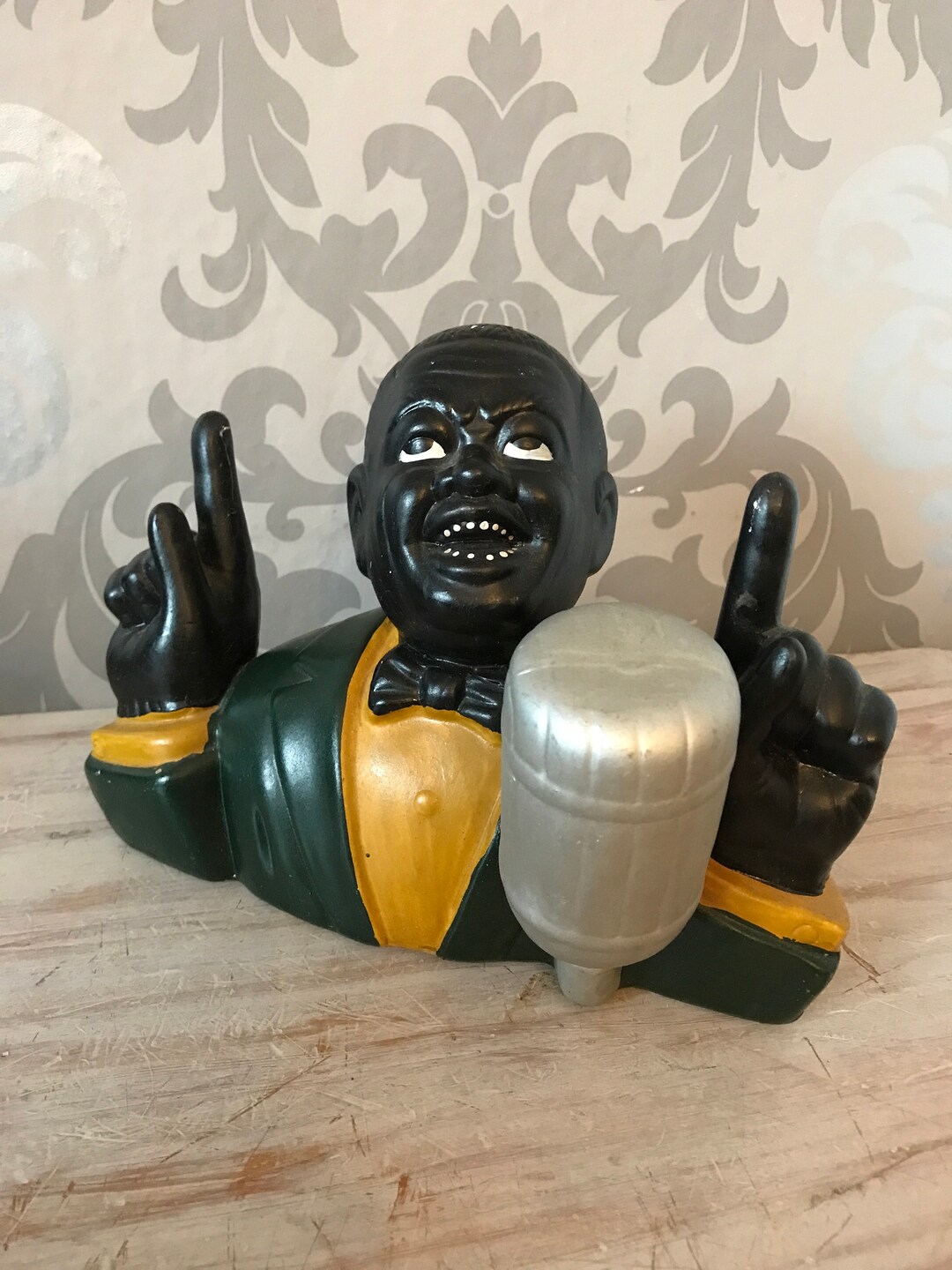 Jazz Singer Statue With Metal Colored Microphone - Etsy UK